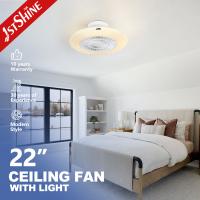 China Modern Design 22-inch LED Ceiling Fan with Starry Lampshade and Dimmable Light White for sale