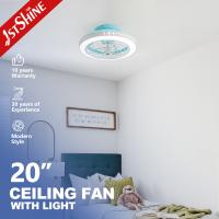 China 20 Inch Blue ABS Blades Low Profile Ceiling Fan with Remote Control and Metal Lamp Body for sale
