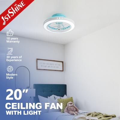 China 20 Inch Blue ABS Blades Low Profile Ceiling Fan with Remote Control and Metal Lamp Body for sale