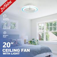 China Small 20 Inch Flush Mount LED Ceiling Fan with Light and Color Temperature 3000-6500K for sale