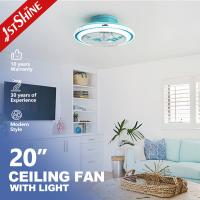 China 110-220V Home High Airflow Blue Ceiling Fan with OEM 1stshine LED and Blade Material for sale