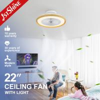China Dimmable LED Ceiling Fan with Remote and High Airflow 110-240V/50Hz-60Hz Low Profile for sale