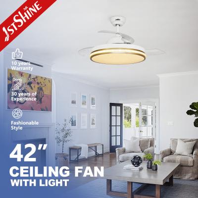 China 110-240V/50Hz-60Hz Home Hotel Office LED Ceiling Fan with Light and Retractable Blades for sale
