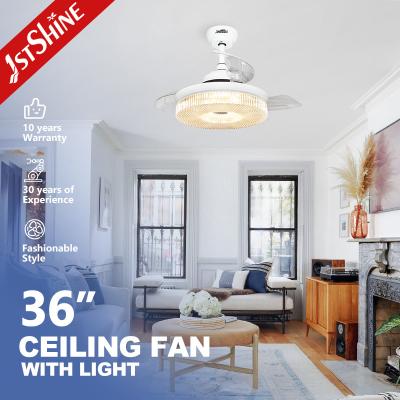 China Retractable LED Ceiling Fan with Remote Control and 3000K/4500K/6000K Color Temperature for sale