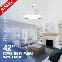 China DC Motor Type LED Ceiling Fan with Folding Clear Blades 42 Inch Space Saving Design for sale