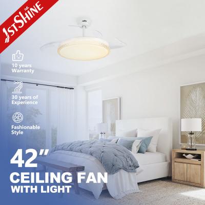 China White Folding Blades Design LED Ceiling Fan with BLDC Motor and Retractable Blades for sale