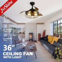 China Lower Noise 1stshine Decorative Retractable Ceiling Fan with Remote Control and Light for sale