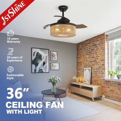 China 36 inch Small Size Ceiling Fan with Remote and Air Conditioning LED Lighting Function for sale