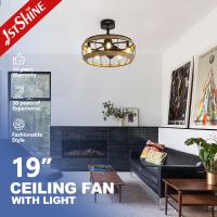 China 19 Inches Farmhouse Caged Bladeless Ceiling Fan With Light for sale