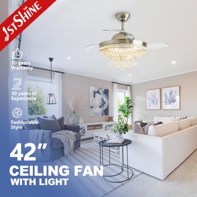 China 1stshine Fandelier Decorative Retractable Ceiling Fan With LED Lights for sale