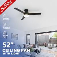 China Low Ceiling Black MDF Blades Ceiling Fan with Remote Control and 1450lm Luminous Flux for sale