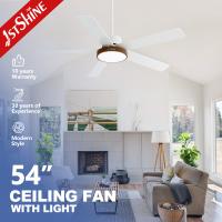 China 1stshine/OEM Logo MDF Blades Ceiling Fan with Dimmable LED Lighting and DC Motor for sale
