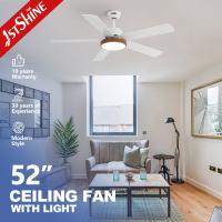 China LED Smart Ceiling Fan Light White Finish 5 MDF Blade High Speed for sale
