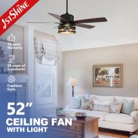 China Black 52 Inches Industrial Ceiling Fan DC Motor Indoor Decorative for sale