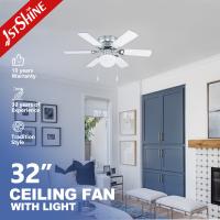 China 32 inch 6 MDF blade ceiling fan light controlled by remote and pure copper motor for sale