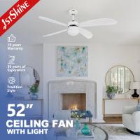 China 110-240V/50Hz-60Hz Input Voltage Smart Remote Control Ceiling Fan White Plywood Blades for sale