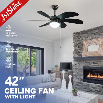 China 6*MDF Blades 42 Inch Ceiling Fan with Pull Chain Control and Lighting Solutions Service for sale