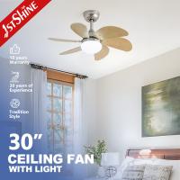 China Small 30 Inches Ceiling Fan with Light and Remote 6 MDF Blades 6 Speeds 10 Year Motor for sale