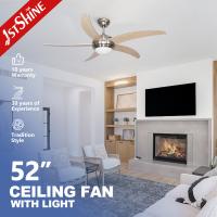 China DC Motor 5 MDF Blades 6 Speed Remote Control 220 Volt Ceiling Fan with Lights 1stshine for sale