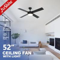 China Electric 52 Inches Living Room 16W Decorative MDF Blades Ceiling Fan Light with 2- for sale