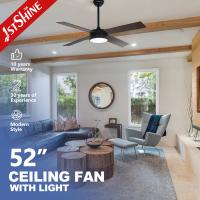 China 4*MDF Blades Dimmable LED Ceiling Fan With Remote Control And Lamp Whisper-Quiet for sale