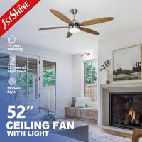 China Silent DC Motor LED Ceiling Fan 52 Inches White Remote Control 3000K/4500K/6000K CCT for sale