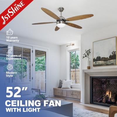 China Silent DC Motor LED Ceiling Fan 52 Inches White Remote Control 3000K/4500K/6000K CCT for sale