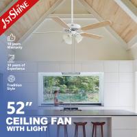 China 1stshine Ceiling Fan with Light Pull Chain 230V AC 5 MDF Blades in Mulit Colors/OEM for sale