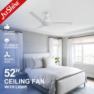 China Easy Clean 52 Inches ABS Blades LED Ceiling Fan with Light and Silent Motor Flush Mount for sale