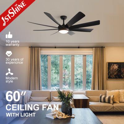 China DC Power Source 60 inches Black ABS Blades Ceiling Fan With LED Lighting and Plastic Blades for sale