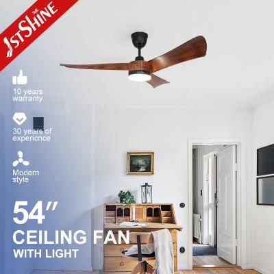 China 110-240V/50Hz-60Hz LED Ceiling Fan with Remote Control and Wooden Blades by 1stshine for sale