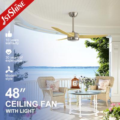 China Plastic Blades LED Ceiling Fan with Light and Remote Pure Copper Motor Energy Saving 10 for sale
