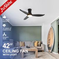 China Remote Controlled 42 Inch LED Ceiling Fan with ABS Blades and 3 Color Light Source for sale