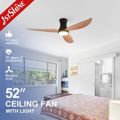 China DC Motor LED Ceiling Fan with Remote Control and Low Profile Design 3 ABS Plastic Blades for sale