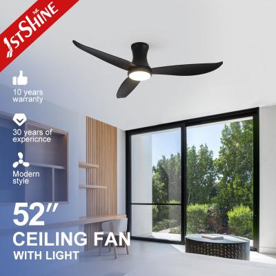 China Home Office 52 Inches Flush Mount LED Ceiling Fan with ABS Blades and 3 Color Lighting for sale