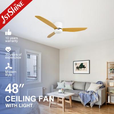 China 1stshine LED Ceiling Fan Low Ceiling DC Motor 3 Color Blades Water Transfer Printing for sale