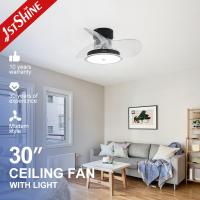 China 30 Inch LED Lighting Ceiling Fan 3 ABS Clear Blades Soft Wind and APP Switch Style 2- for sale