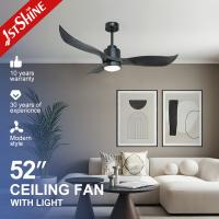 China Lamp Body Material Metal 52inch Black 3 ABS Blades DC 35W Simple Decorative Ceiling Fan with LED Light for sale