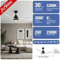 China Noiseless 110V 240V Dimmable LED Ceiling Fan With 3 Colors Change Light for sale