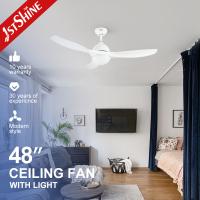China CCC Certified 1stshine White 220V DC Motor 6 Speeds Remote Control LED Ceiling Fan for Home Office for sale