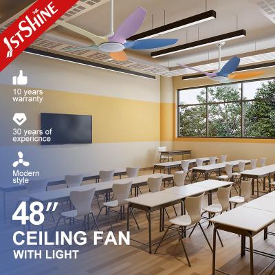 China 5 Multi Color Blade Ceiling Fan With Dimmable Led Light White Black DC Motor low noise for sale