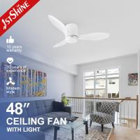 China CB Certified 220V LED Ceiling Fan with 3 Color Light and Space Saving Flush Mount Design for sale