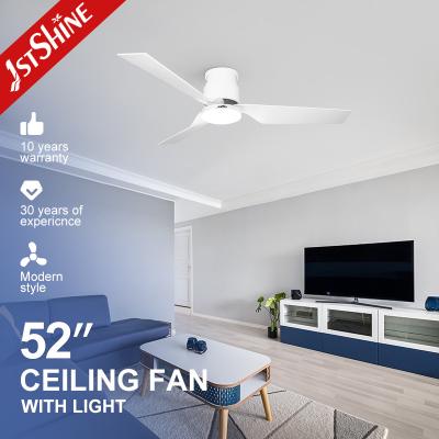 China Modern 6 Speed Choice LED Ceiling Fan with Low Profile Design and White Plastic Blades for sale