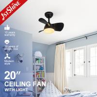 China 20 Inch 3 Black ABS Blades Remote LED Ceiling Fan with 3 Color LED Light and DC Motor for sale