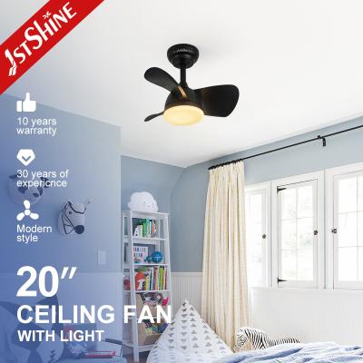 China 20 Inch 3 Black ABS Blades Remote LED Ceiling Fan with 3 Color LED Light and DC Motor for sale