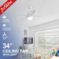 China 32 Inches Modern Ceiling Fan , DC Motor Plastic Blades White Quiet Ceiling Fan for sale