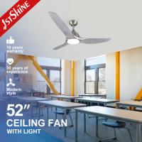 China OEM 52 Inch 220v Dimmable LED Plastic Ceiling Fan Custom Logo for sale
