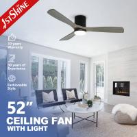 China Flush Mount Ceiling Fan 52 Inch Metal Wood Modern Loft Decorative with Remote Control for sale