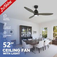 China Decorative Simple 3 Wooden Blade LED Ceiling Fans With Remote Control for sale