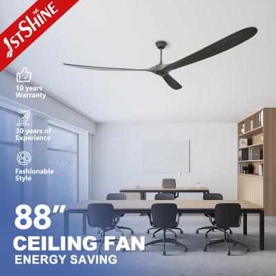 China Remote Control 88 Inches Large Room Wooden Blades Ceiling Fan for Home Hotel and Office for sale